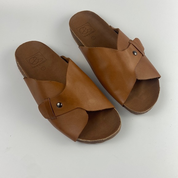 Everglades | Shoes | Brown Leather Sandals Slipon Sandals Womens ...
